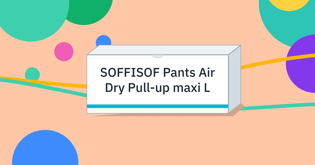 Symbolbild: Packung mit der Aufschrift SOFFISOF Pants Air Dry Pull-up maxi L (PZN 15620352) – Verfügbarkeit und Bezug in Apotheken in Frankfurt am Main