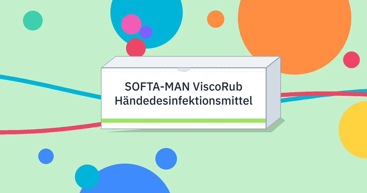 Symbolbild: Packung mit der Aufschrift SOFTA-MAN ViscoRub Händedesinfektionsmittel (PZN 01981075) – Verfügbarkeit und Bezug in Apotheken in Frankfurt am Main