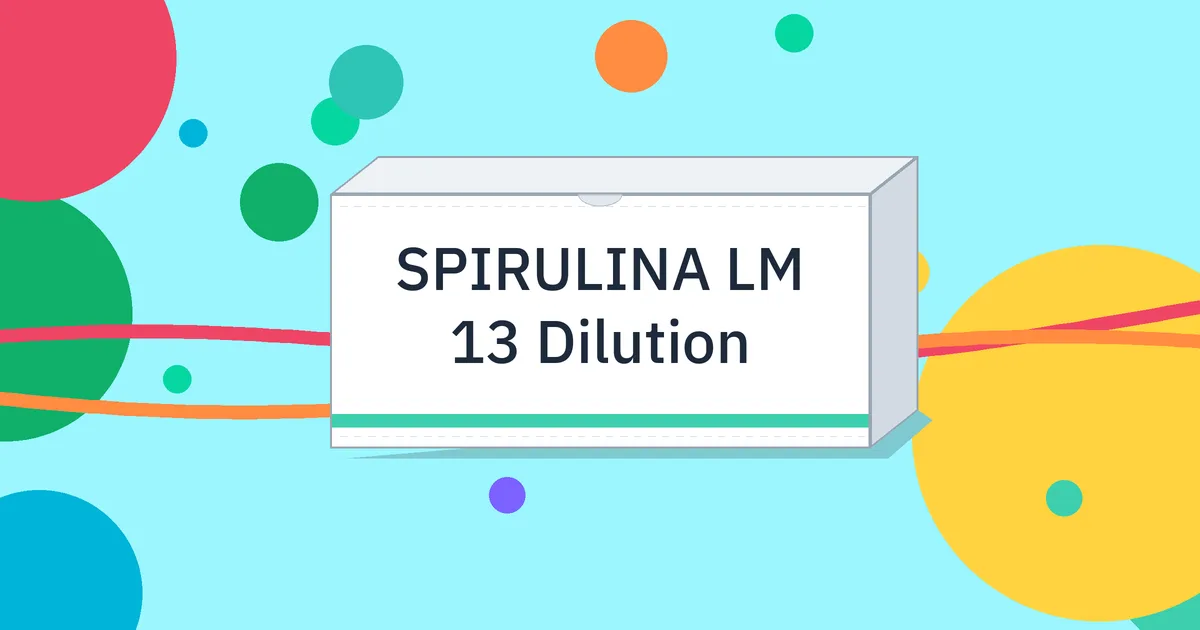Symbolbild: Packung mit der Aufschrift SPIRULINA LM 13 Dilution (PZN 13682745) – Verfügbarkeit und Bezug in Apotheken in Frankfurt am Main