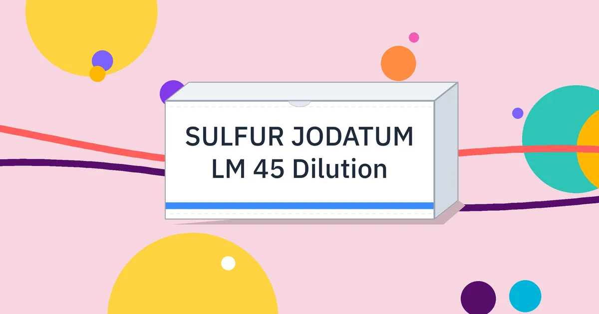 Symbolbild: Packung mit der Aufschrift SULFUR JODATUM LM 45 Dilution (PZN 13210584) – Verfügbarkeit und Bezug in Apotheken in Frankfurt am Main