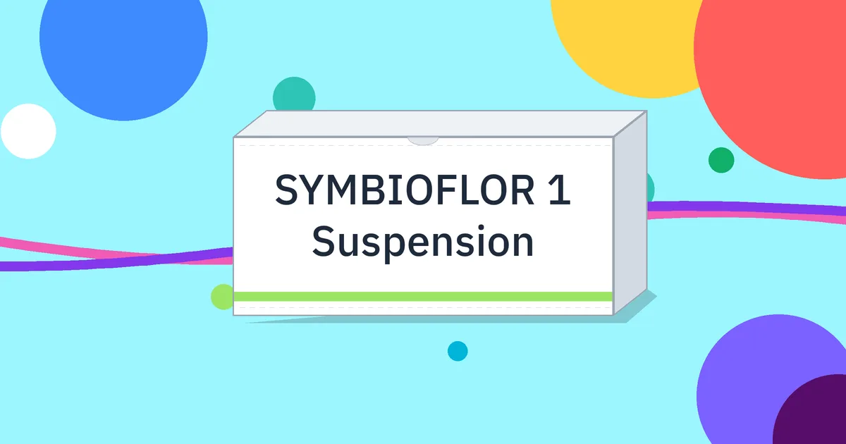 Symbolbild: Packung mit der Aufschrift SYMBIOFLOR 1 Suspension (PZN 08636246) – Verfügbarkeit und Bezug in Apotheken in Frankfurt am Main