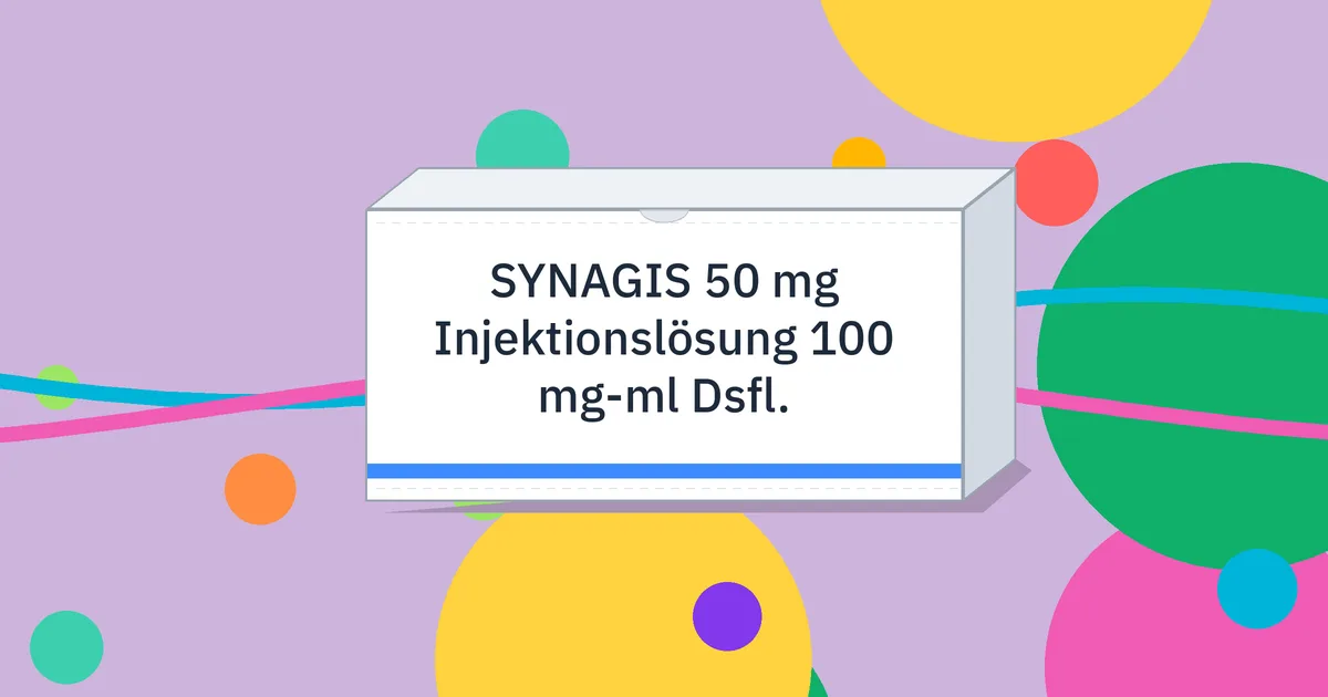 Symbolbild: Packung mit der Aufschrift SYNAGIS 50 mg Injektionslösung 100 mg-ml Dsfl. (PZN 19212087) – Verfügbarkeit und Bezug in Apotheken in Frankfurt am Main