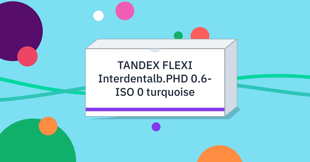 Symbolbild: Packung mit der Aufschrift TANDEX FLEXI Interdentalb.PHD 0.6-ISO 0 turquoise (PZN 16855382) – Verfügbarkeit und Bezug in Apotheken in Frankfurt am Main