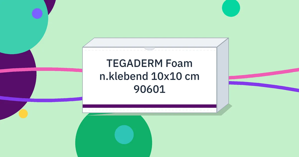 Symbolbild: Packung mit der Aufschrift TEGADERM Foam n.klebend 10x10 cm 90601 (PZN 12892311) – Verfügbarkeit und Bezug in Apotheken in Frankfurt am Main