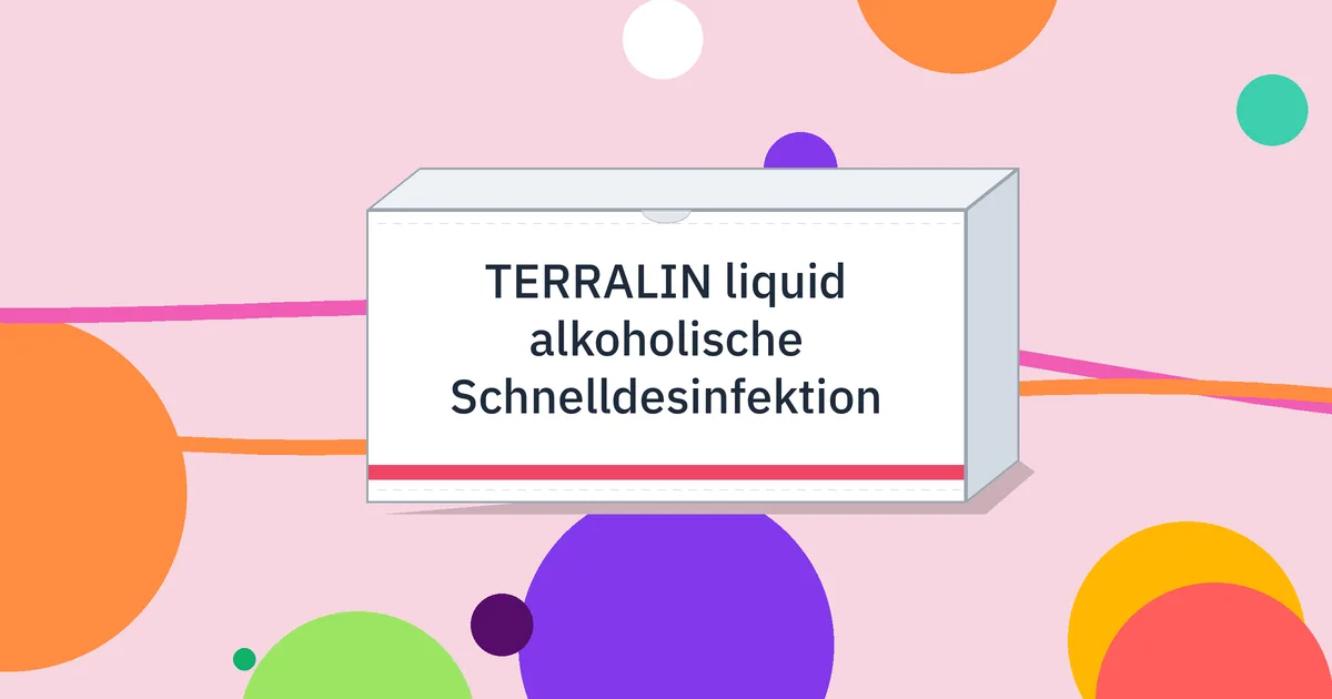 Symbolbild: Packung mit der Aufschrift TERRALIN liquid alkoholische Schnelldesinfektion (PZN 12485876) – Verfügbarkeit und Bezug in Apotheken in Frankfurt am Main