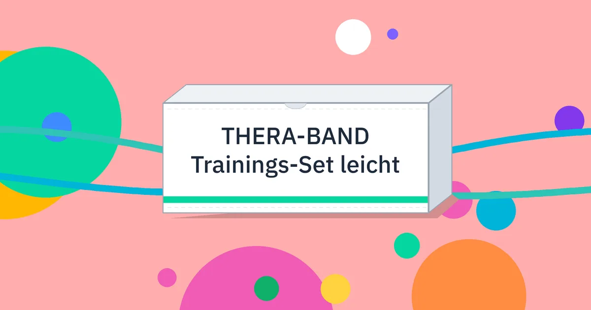 Symbolbild: Packung mit der Aufschrift THERA-BAND Trainings-Set leicht (PZN 00226448) – Verfügbarkeit und Bezug in Apotheken in Frankfurt am Main