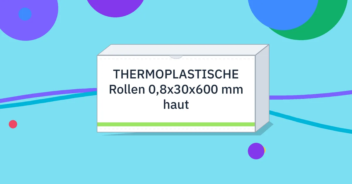 Symbolbild: Packung mit der Aufschrift THERMOPLASTISCHE Rollen 0,8x30x600 mm haut (PZN 11550241) – Verfügbarkeit und Bezug in Apotheken in Frankfurt am Main