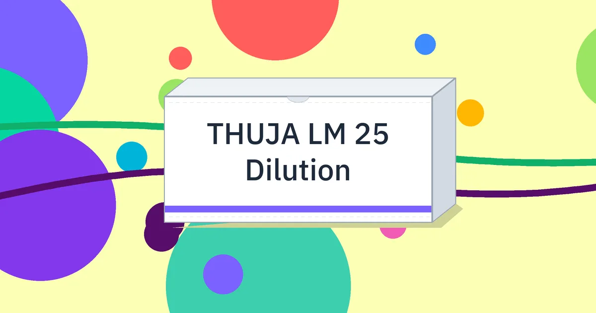 Symbolbild: Packung mit der Aufschrift THUJA LM 25 Dilution (PZN 13222191) – Verfügbarkeit und Bezug in Apotheken in Frankfurt am Main