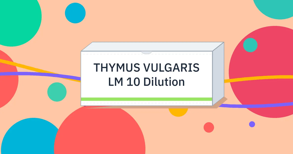 Symbolbild: Packung mit der Aufschrift THYMUS VULGARIS LM 10 Dilution (PZN 13223374) – Verfügbarkeit und Bezug in Apotheken in Frankfurt am Main