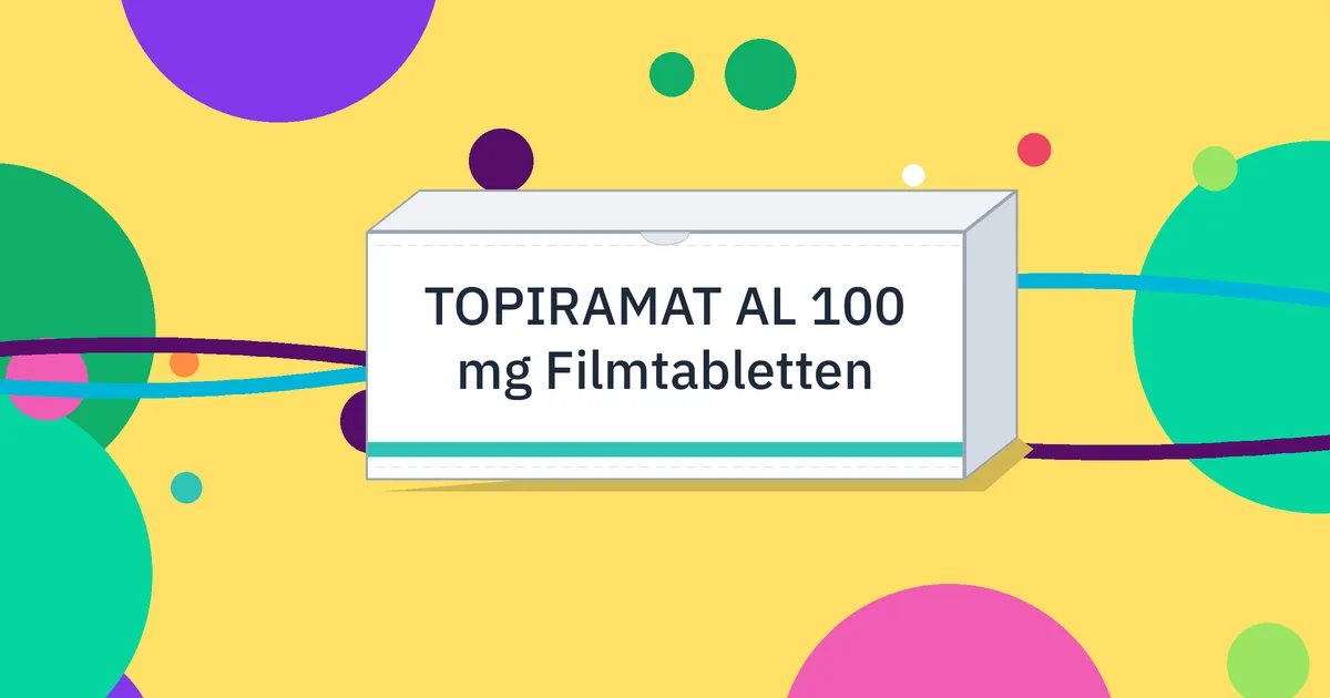 Symbolbild: Packung mit der Aufschrift TOPIRAMAT AL 100 mg Filmtabletten (PZN 00134054) – Verfügbarkeit und Bezug in Apotheken in Frankfurt am Main