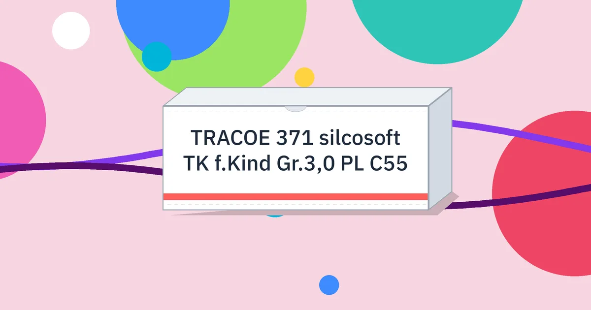 Symbolbild: Packung mit der Aufschrift TRACOE 371 silcosoft TK f.Kind Gr.3,0 PL C55 (PZN 14315144) – Verfügbarkeit und Bezug in Apotheken in Frankfurt am Main
