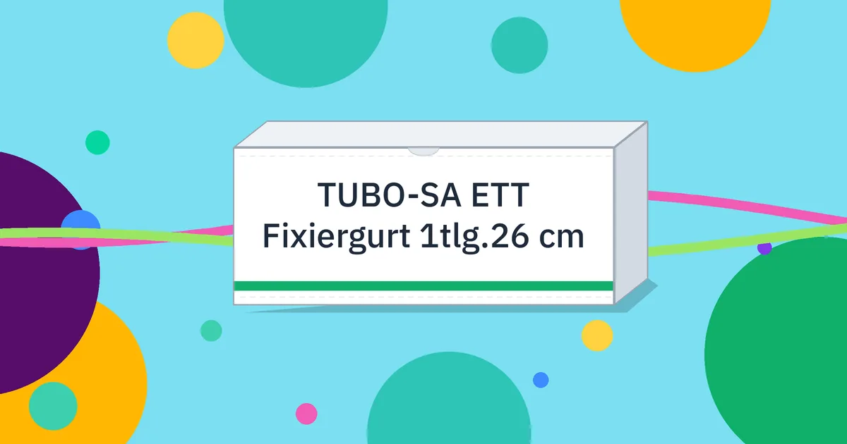 Symbolbild: Packung mit der Aufschrift TUBO-SA ETT Fixiergurt 1tlg.26 cm (PZN 18795939) – Verfügbarkeit und Bezug in Apotheken in Frankfurt am Main