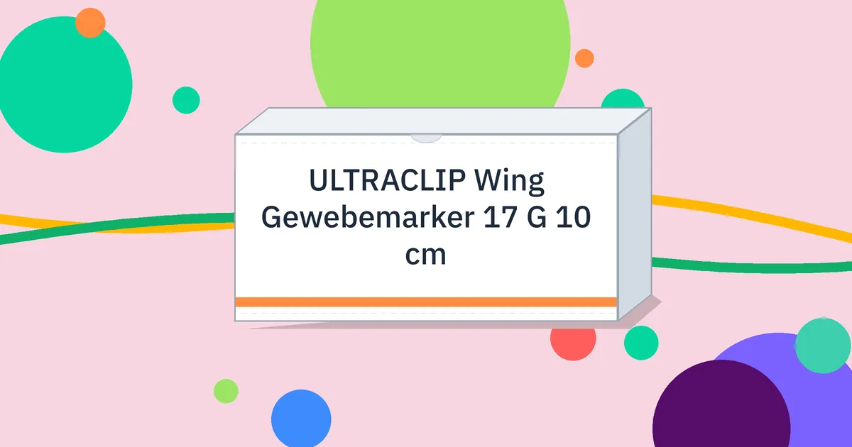 Symbolbild: Packung mit der Aufschrift ULTRACLIP Wing Gewebemarker 17 G 10 cm (PZN 03564938) – Verfügbarkeit und Bezug in Apotheken in Frankfurt am Main