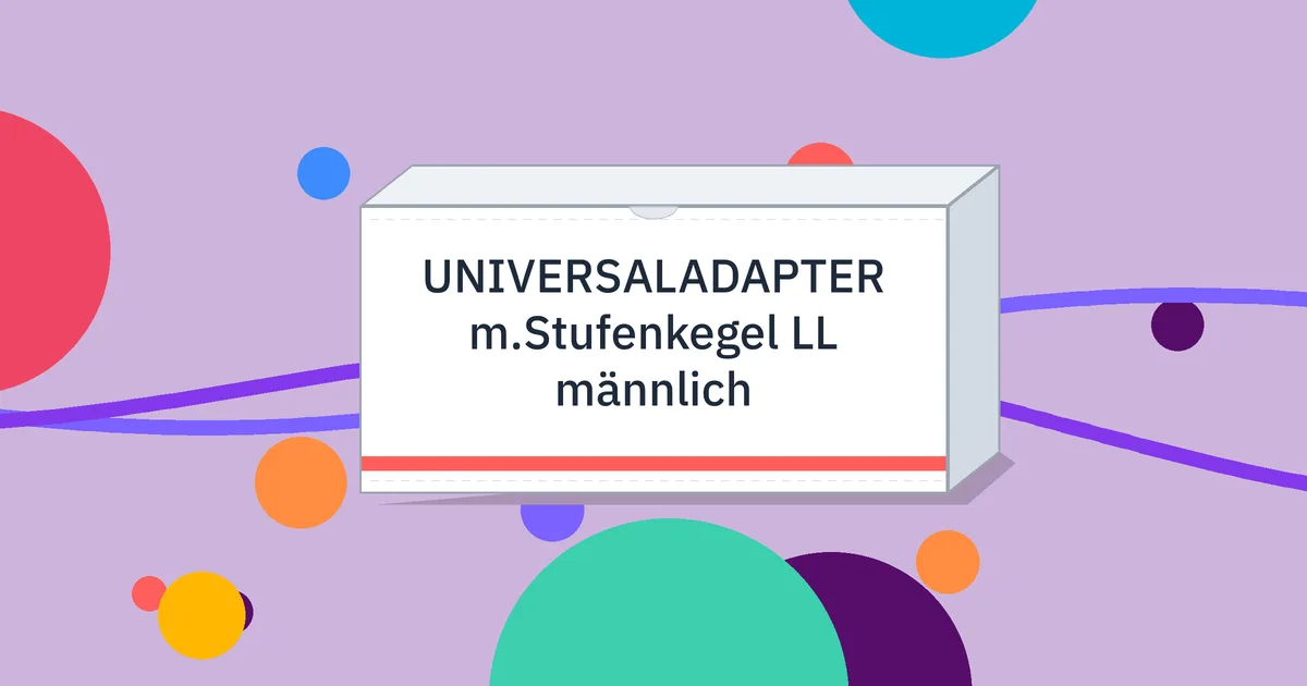 Symbolbild: Packung mit der Aufschrift UNIVERSALADAPTER m.Stufenkegel LL männlich (PZN 18306403) – Verfügbarkeit und Bezug in Apotheken in Frankfurt am Main