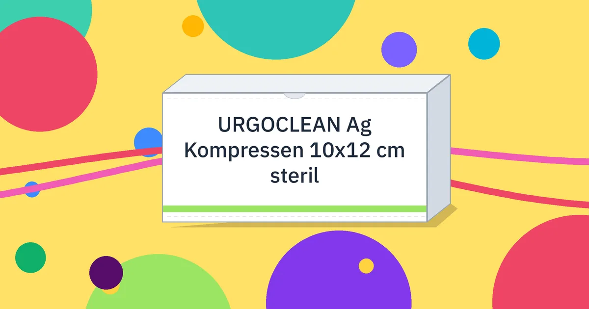 Symbolbild: Packung mit der Aufschrift URGOCLEAN Ag Kompressen 10x12 cm steril (PZN 19854756) – Verfügbarkeit und Bezug in Apotheken in Frankfurt am Main