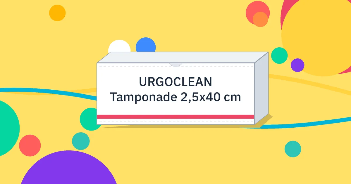 Symbolbild: Packung mit der Aufschrift URGOCLEAN Tamponade 2,5x40 cm (PZN 20608206) – Verfügbarkeit und Bezug in Apotheken in Frankfurt am Main