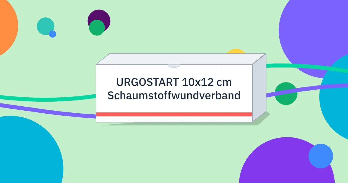 Symbolbild: Packung mit der Aufschrift URGOSTART 10x12 cm Schaumstoffwundverband (PZN 15997252) – Verfügbarkeit und Bezug in Apotheken in Frankfurt am Main