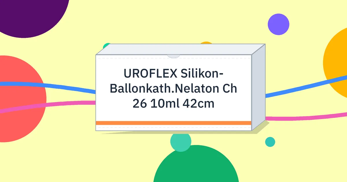 Symbolbild: Packung mit der Aufschrift UROFLEX Silikon-Ballonkath.Nelaton Ch 26 10ml 42cm (PZN 15395843) – Verfügbarkeit und Bezug in Apotheken in Frankfurt am Main