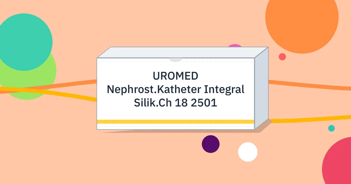 Symbolbild: Packung mit der Aufschrift UROMED Nephrost.Katheter Integral Silik.Ch 18 2501 (PZN 04741822) – Verfügbarkeit und Bezug in Apotheken in Frankfurt am Main