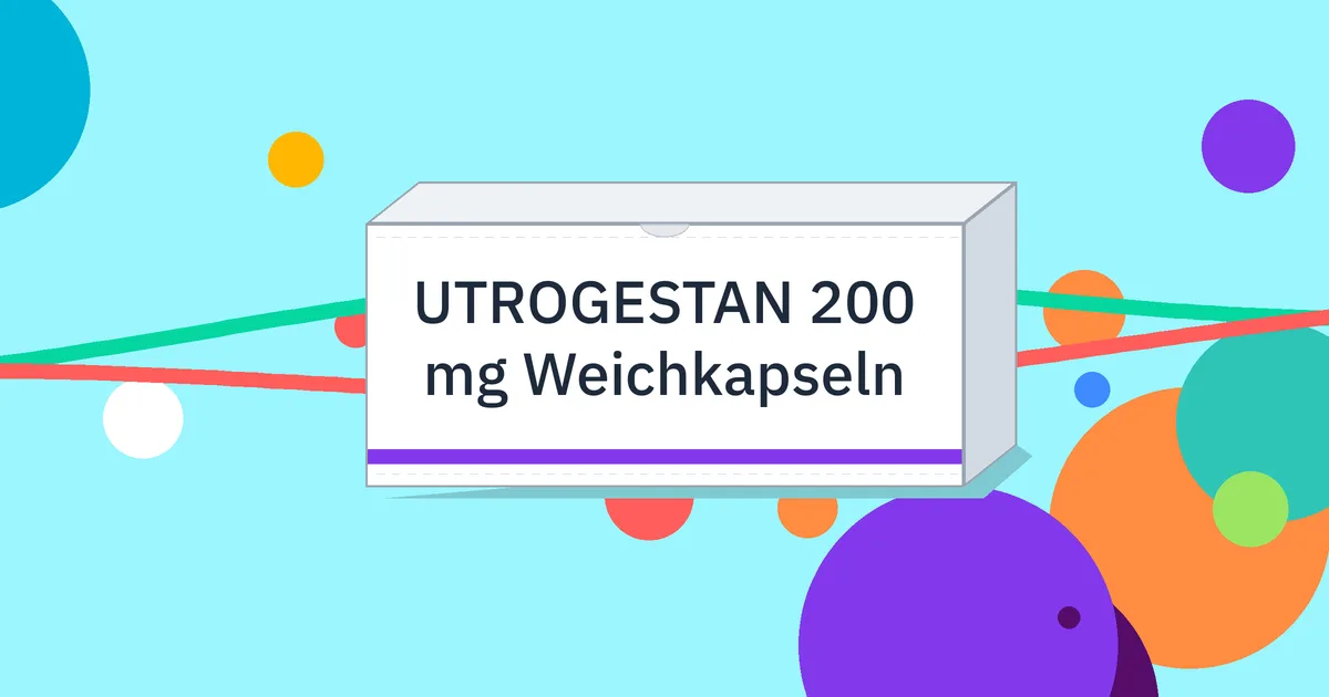 Symbolbild: Packung mit der Aufschrift UTROGESTAN 200 mg Weichkapseln (PZN 19488671) – Verfügbarkeit und Bezug in Apotheken in Frankfurt am Main