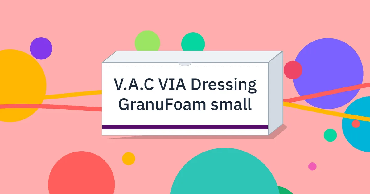 Symbolbild: Packung mit der Aufschrift V.A.C VIA Dressing GranuFoam small (PZN 16832323) – Verfügbarkeit und Bezug in Apotheken in Frankfurt am Main