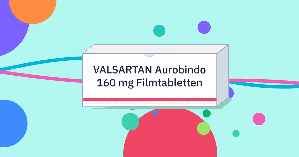 Symbolbild: Packung mit der Aufschrift VALSARTAN Aurobindo 160 mg Filmtabletten (PZN 18429063) – Verfügbarkeit und Bezug in Apotheken in Frankfurt am Main