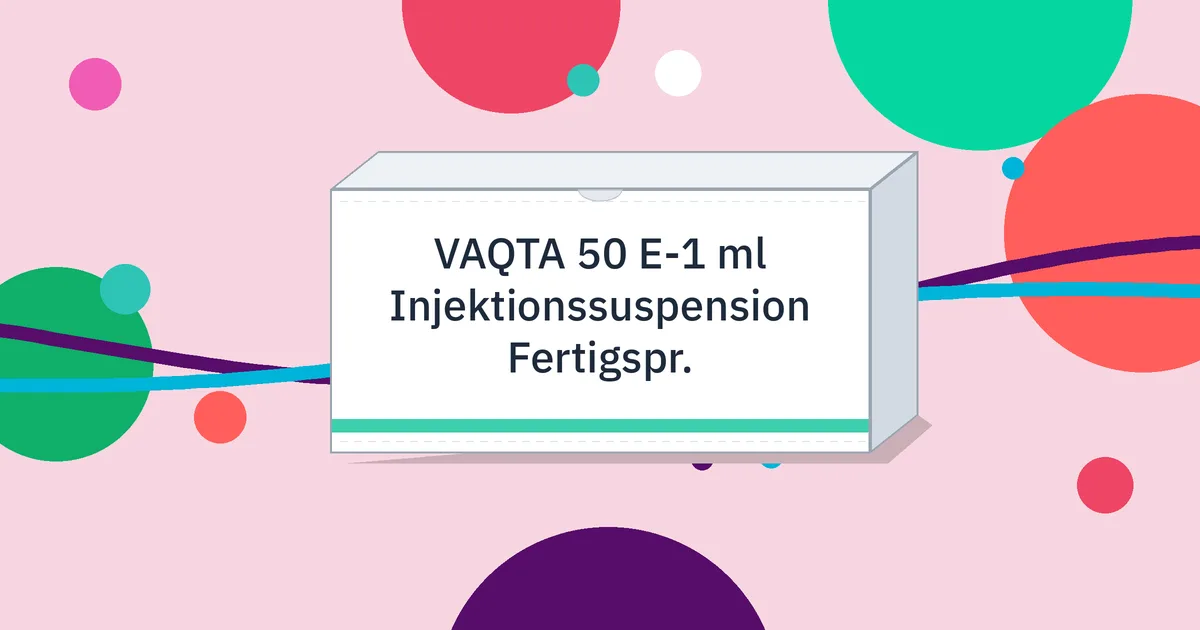 Symbolbild: Packung mit der Aufschrift VAQTA 50 E-1 ml Injektionssuspension Fertigspr. (PZN 19952105) – Verfügbarkeit und Bezug in Apotheken in Frankfurt am Main