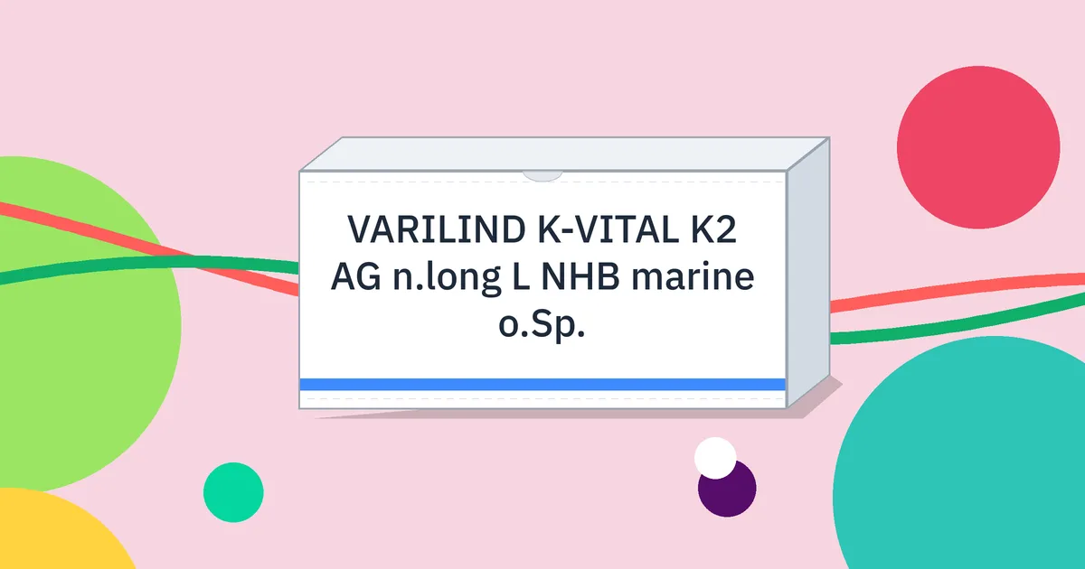 Symbolbild: Packung mit der Aufschrift VARILIND K-VITAL K2 AG n.long L NHB marine o.Sp. (PZN 20564874) – Verfügbarkeit und Bezug in Apotheken in Frankfurt am Main