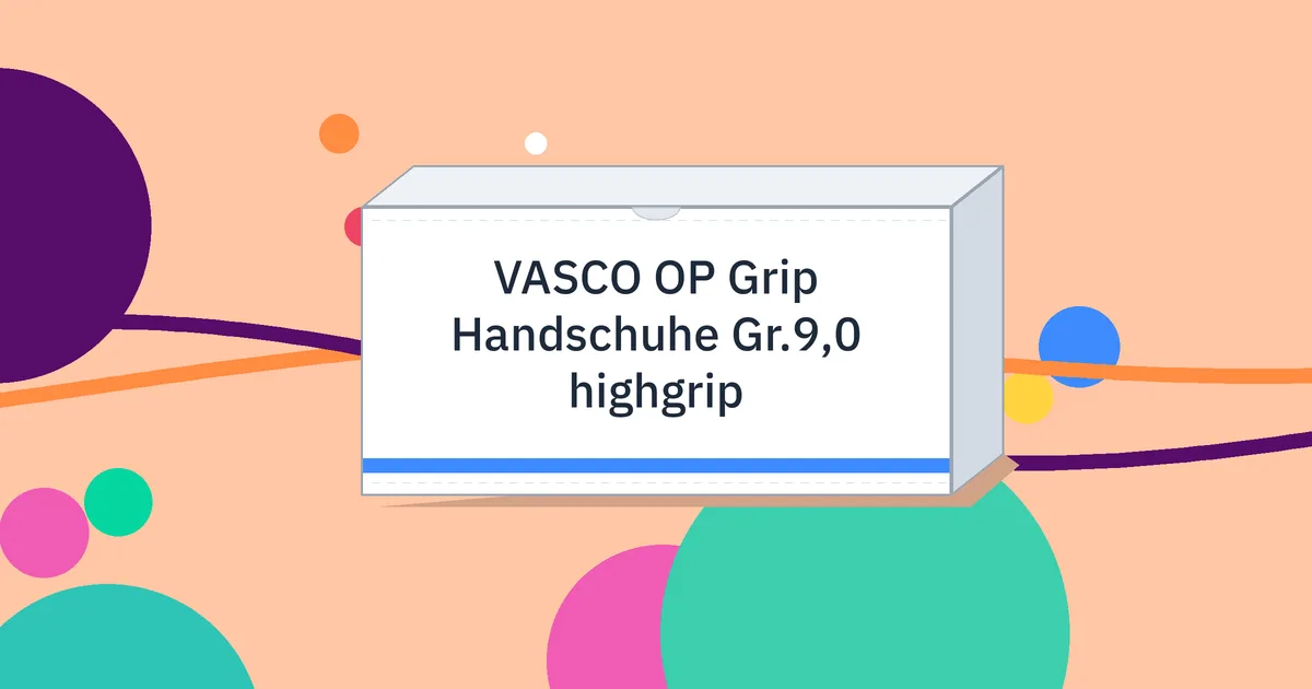 Symbolbild: Packung mit der Aufschrift VASCO OP Grip Handschuhe Gr.9,0 highgrip (PZN 11139818) – Verfügbarkeit und Bezug in Apotheken in Frankfurt am Main