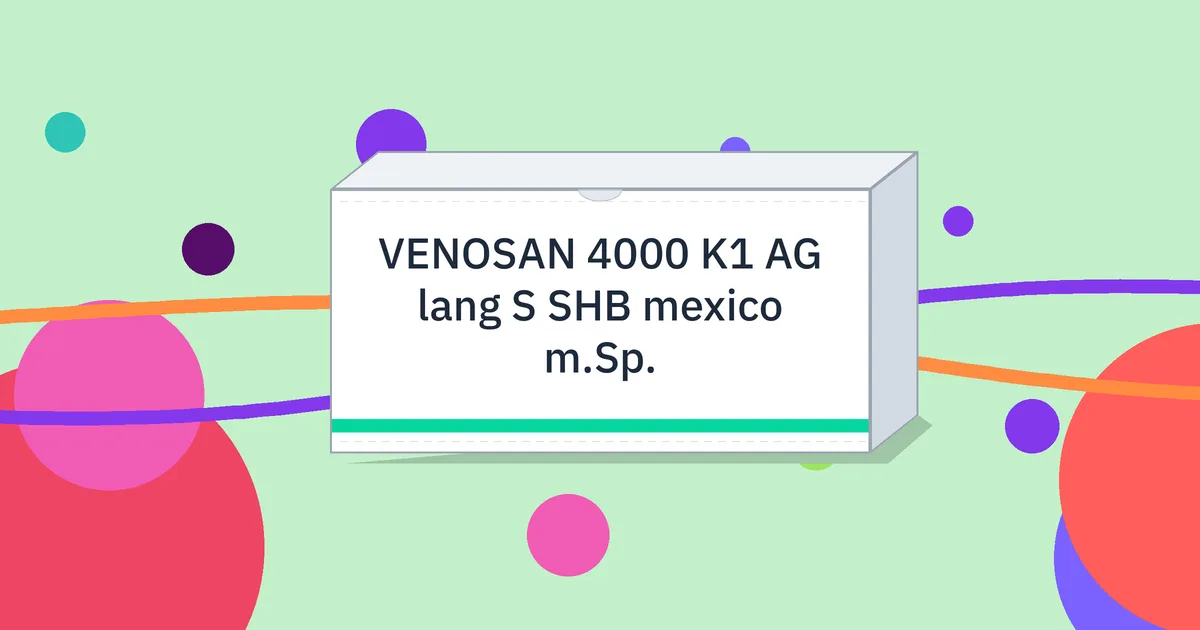 Symbolbild: Packung mit der Aufschrift VENOSAN 4000 K1 AG lang S SHB mexico m.Sp. (PZN 14423448) – Verfügbarkeit und Bezug in Apotheken in Frankfurt am Main