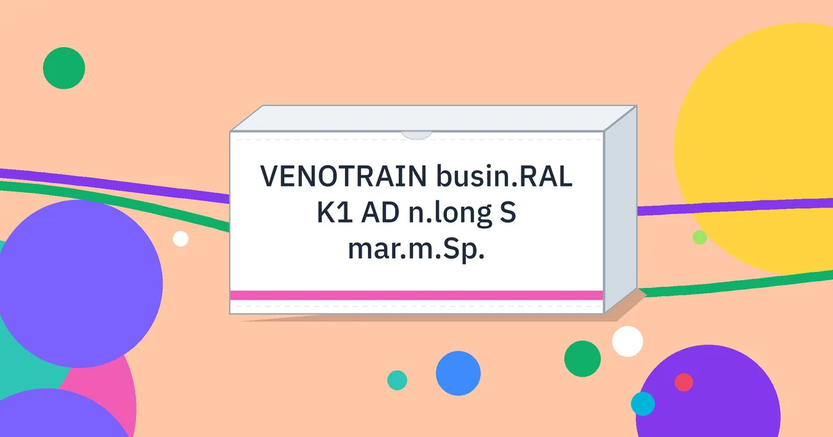 Symbolbild: Packung mit der Aufschrift VENOTRAIN busin.RAL K1 AD n.long S mar.m.Sp. (PZN 06948289) – Verfügbarkeit und Bezug in Apotheken in Frankfurt am Main
