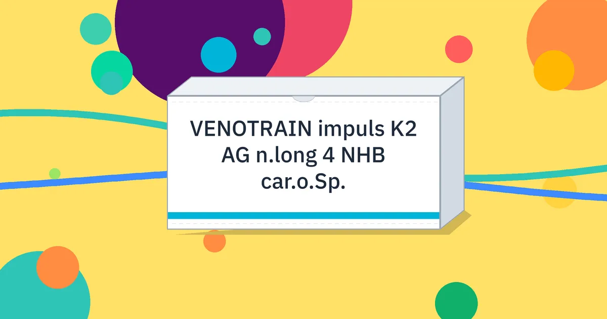 Symbolbild: Packung mit der Aufschrift VENOTRAIN impuls K2 AG n.long 4 NHB car.o.Sp. (PZN 08421586) – Verfügbarkeit und Bezug in Apotheken in Frankfurt am Main
