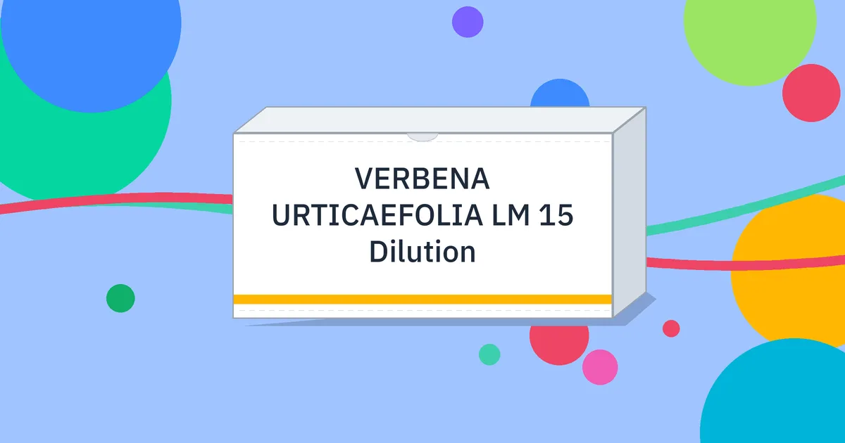 Symbolbild: Packung mit der Aufschrift VERBENA URTICAEFOLIA LM 15 Dilution (PZN 13268106) – Verfügbarkeit und Bezug in Apotheken in Frankfurt am Main