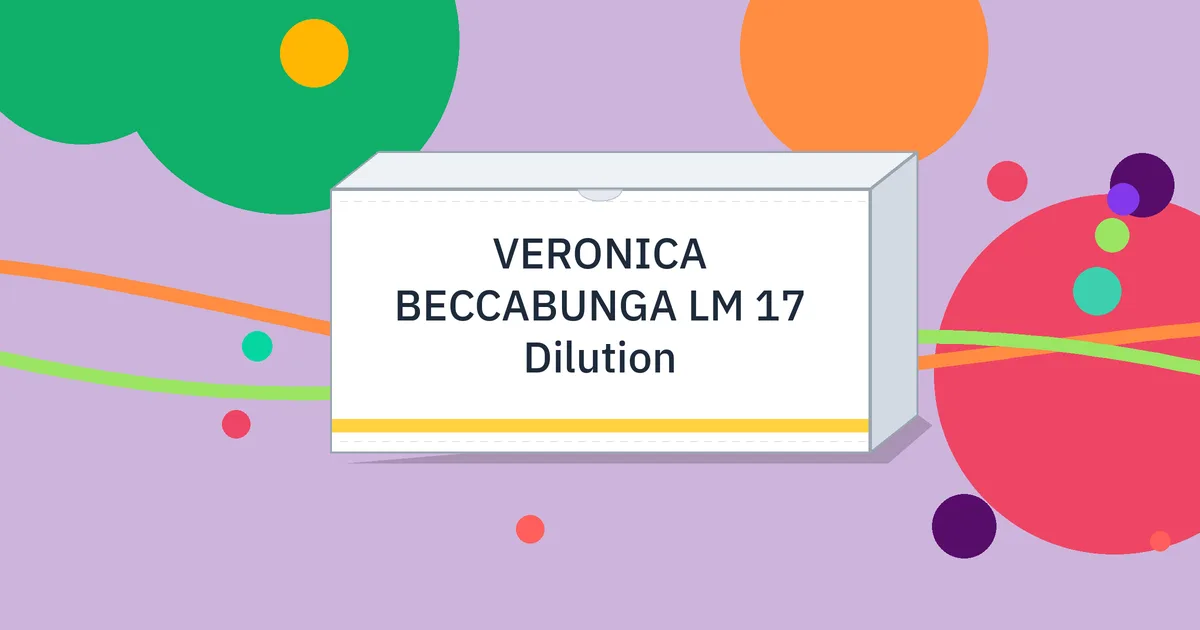 Symbolbild: Packung mit der Aufschrift VERONICA BECCABUNGA LM 17 Dilution (PZN 13269092) – Verfügbarkeit und Bezug in Apotheken in Frankfurt am Main