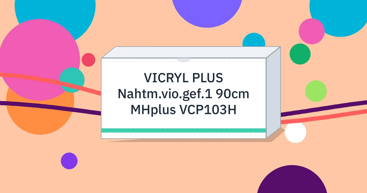 Symbolbild: Packung mit der Aufschrift VICRYL PLUS Nahtm.vio.gef.1 90cm MHplus VCP103H (PZN 16256368) – Verfügbarkeit und Bezug in Apotheken in Frankfurt am Main