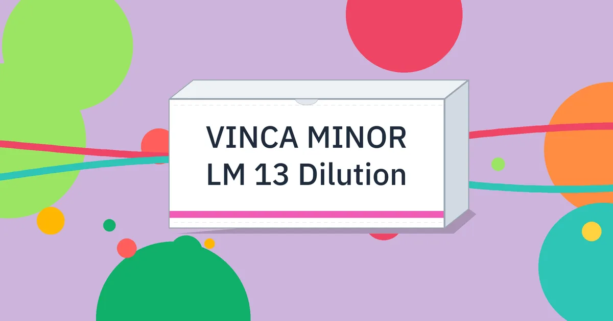 Symbolbild: Packung mit der Aufschrift VINCA MINOR LM 13 Dilution (PZN 13273662) – Verfügbarkeit und Bezug in Apotheken in Frankfurt am Main