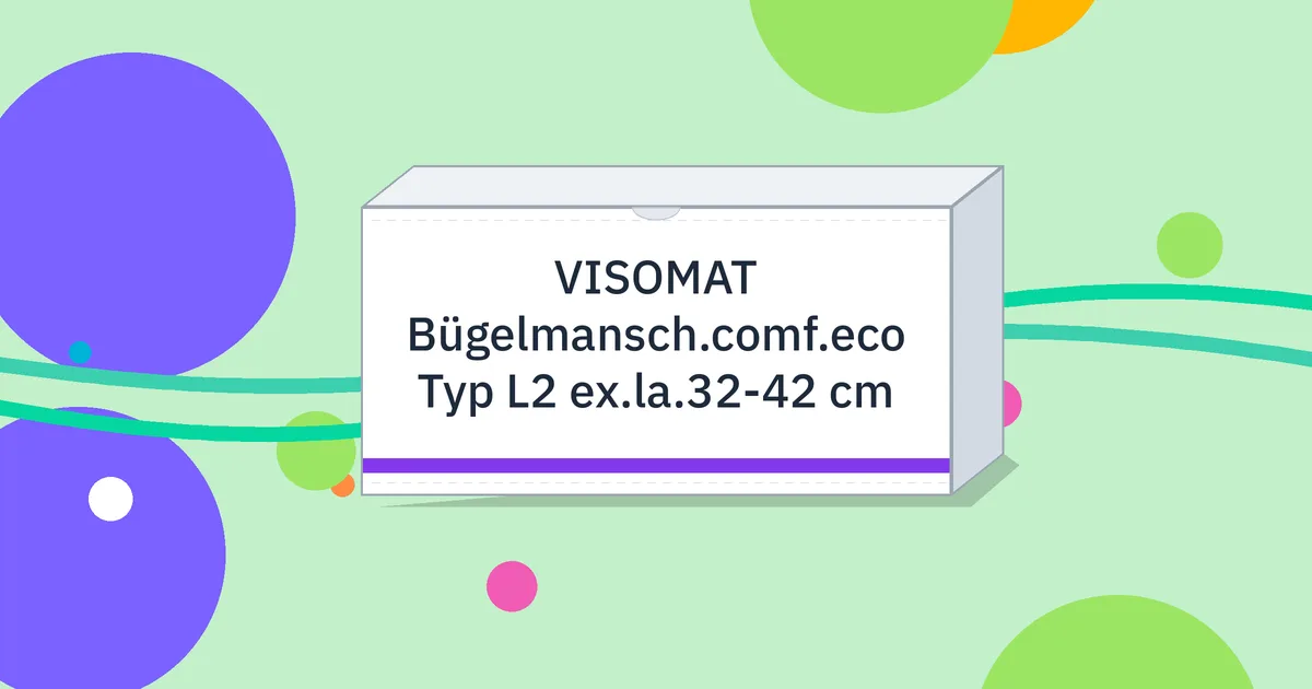 Symbolbild: Packung mit der Aufschrift VISOMAT Bügelmansch.comf.eco Typ L2 ex.la.32-42 cm (PZN 07333408) – Verfügbarkeit und Bezug in Apotheken in Frankfurt am Main