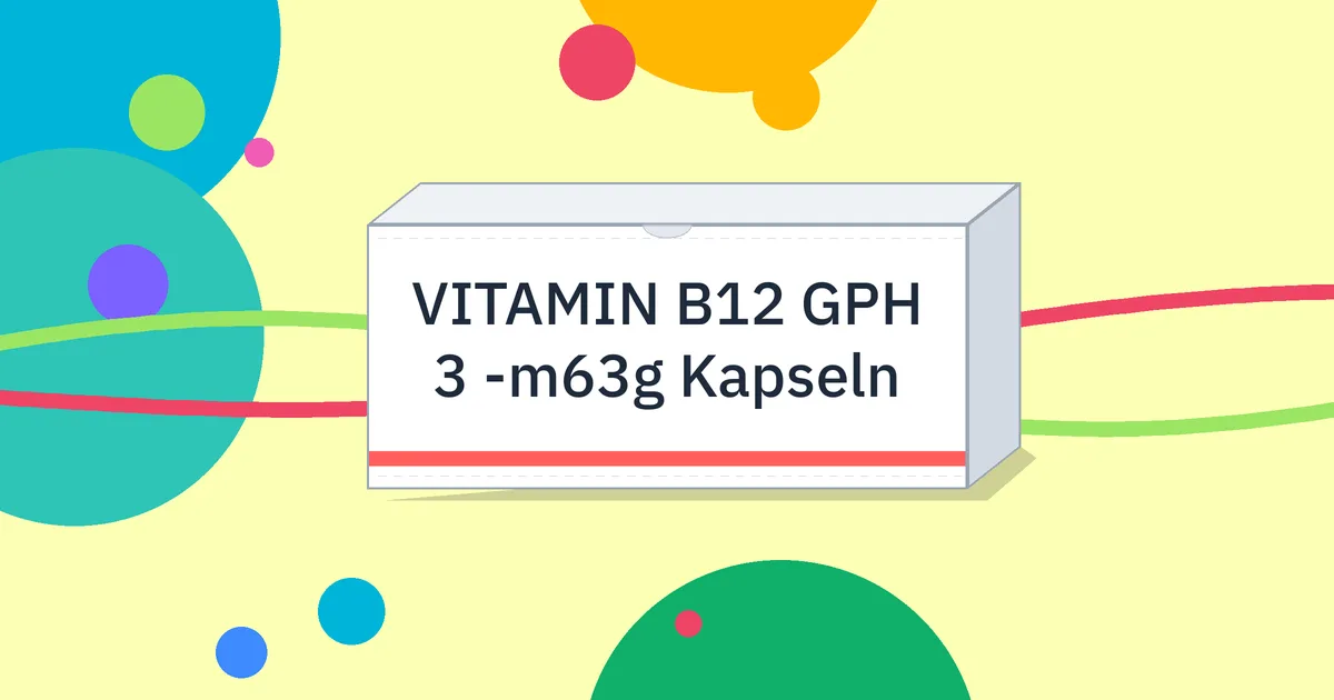 Symbolbild: Packung mit der Aufschrift VITAMIN B12 GPH 3 -m63g Kapseln (PZN 02560861) – Verfügbarkeit und Bezug in Apotheken in Frankfurt am Main