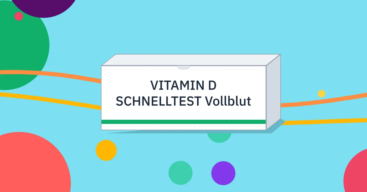 Symbolbild: Packung mit der Aufschrift VITAMIN D SCHNELLTEST Vollblut (PZN 19850741) – Verfügbarkeit und Bezug in Apotheken in Frankfurt am Main