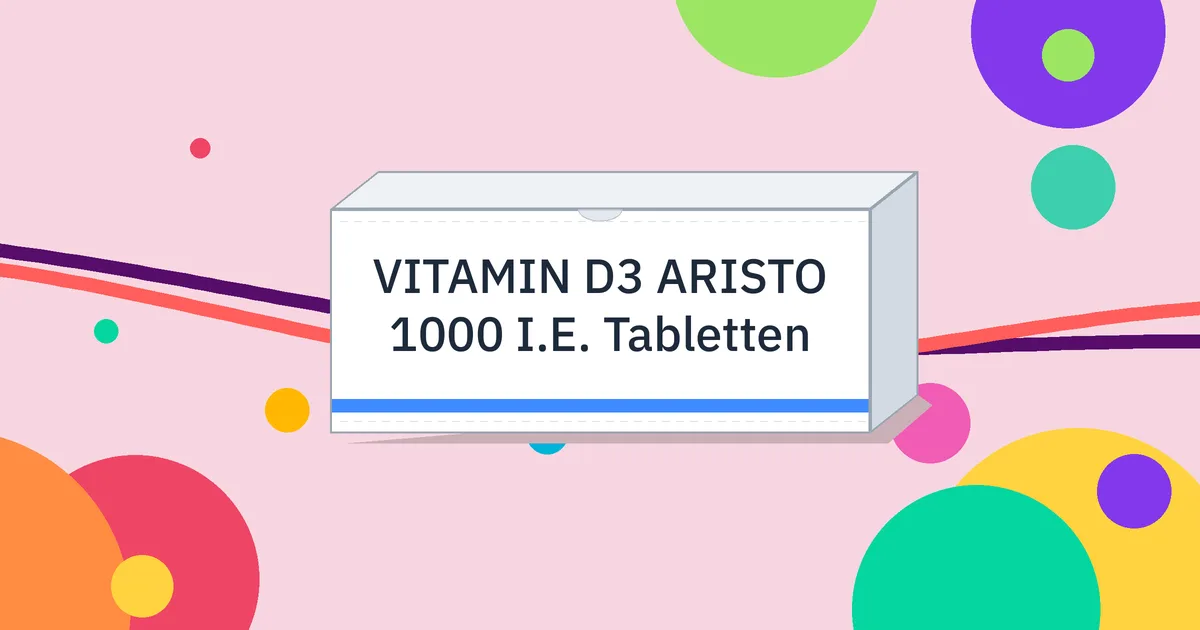 Symbolbild: Packung mit der Aufschrift VITAMIN D3 ARISTO 1000 I.E. Tabletten (PZN 20009635) – Verfügbarkeit und Bezug in Apotheken in Frankfurt am Main