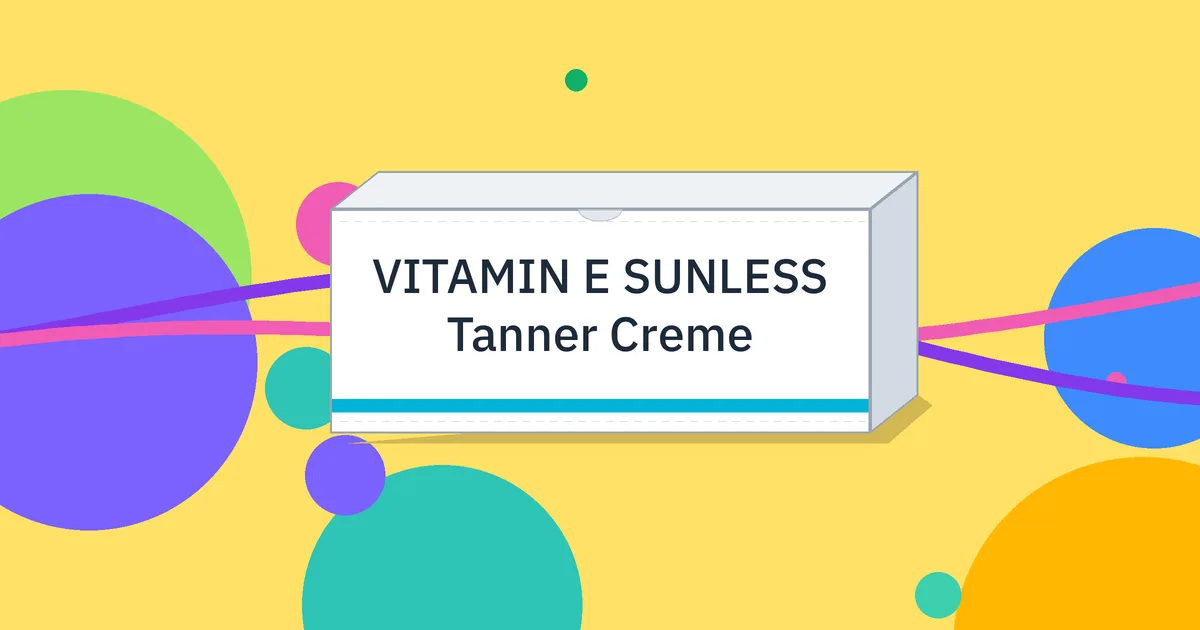 Symbolbild: Packung mit der Aufschrift VITAMIN E SUNLESS Tanner Creme (PZN 03672987) – Verfügbarkeit und Bezug in Apotheken in Frankfurt am Main