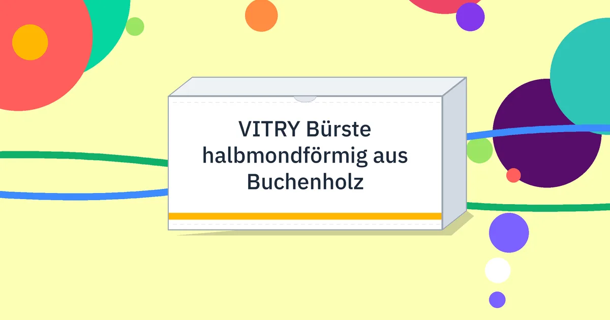 Symbolbild: Packung mit der Aufschrift VITRY Bürste halbmondförmig aus Buchenholz (PZN 11508842) – Verfügbarkeit und Bezug in Apotheken in Frankfurt am Main