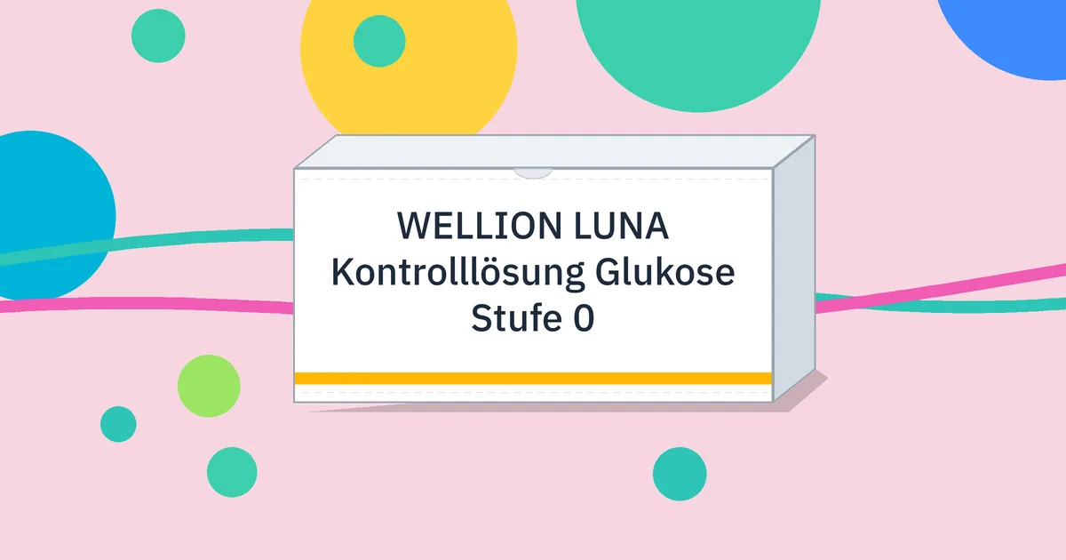Symbolbild: Packung mit der Aufschrift WELLION LUNA Kontrolllösung Glukose Stufe 0 (PZN 10182752) – Verfügbarkeit und Bezug in Apotheken in Frankfurt am Main