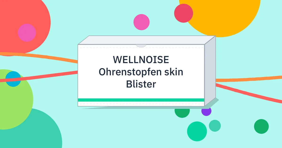Symbolbild: Packung mit der Aufschrift WELLNOISE Ohrenstopfen skin Blister (PZN 01711252) – Verfügbarkeit und Bezug in Apotheken in Frankfurt am Main