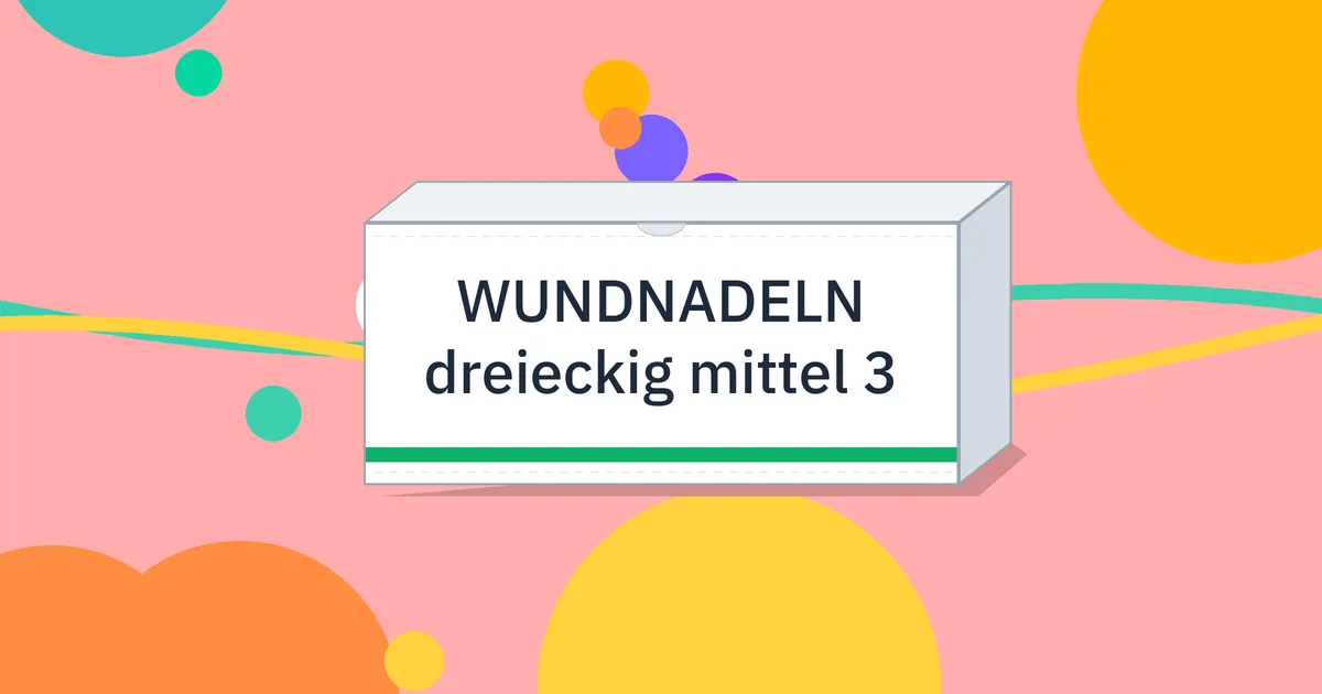Symbolbild: Packung mit der Aufschrift WUNDNADELN dreieckig mittel 3 (PZN 02009755) – Verfügbarkeit und Bezug in Apotheken in Frankfurt am Main