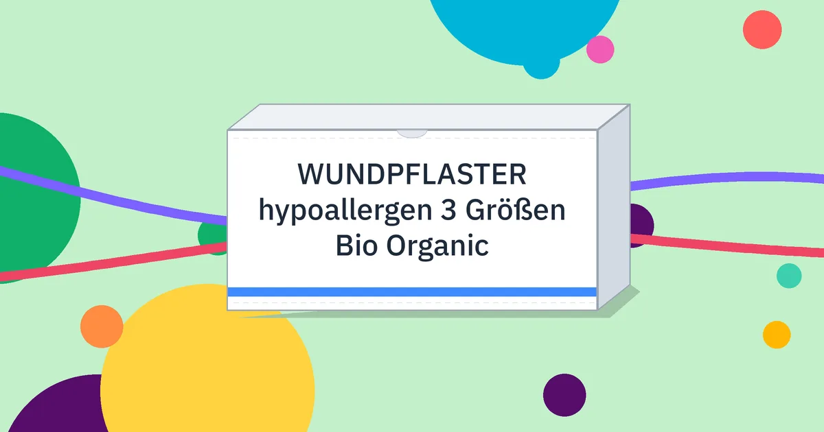 Symbolbild: Packung mit der Aufschrift WUNDPFLASTER hypoallergen 3 Größen Bio Organic (PZN 18663267) – Verfügbarkeit und Bezug in Apotheken in Frankfurt am Main