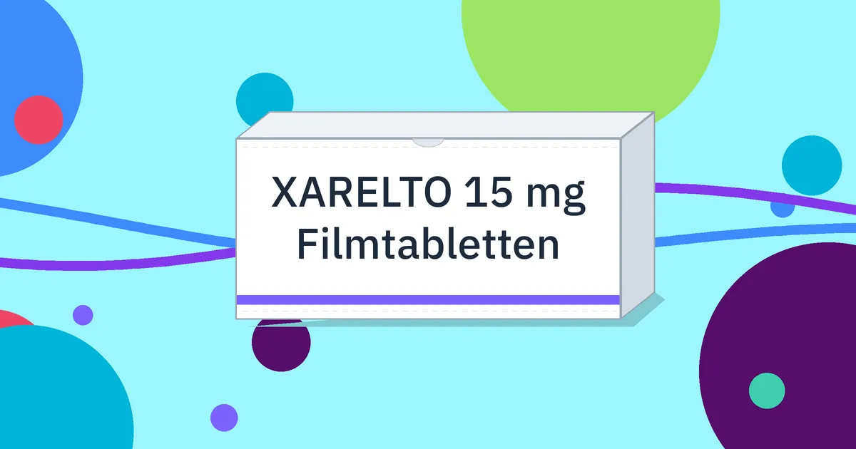 Symbolbild: Packung mit der Aufschrift XARELTO 15 mg Filmtabletten (PZN 04369452) – Verfügbarkeit und Bezug in Apotheken in Frankfurt am Main