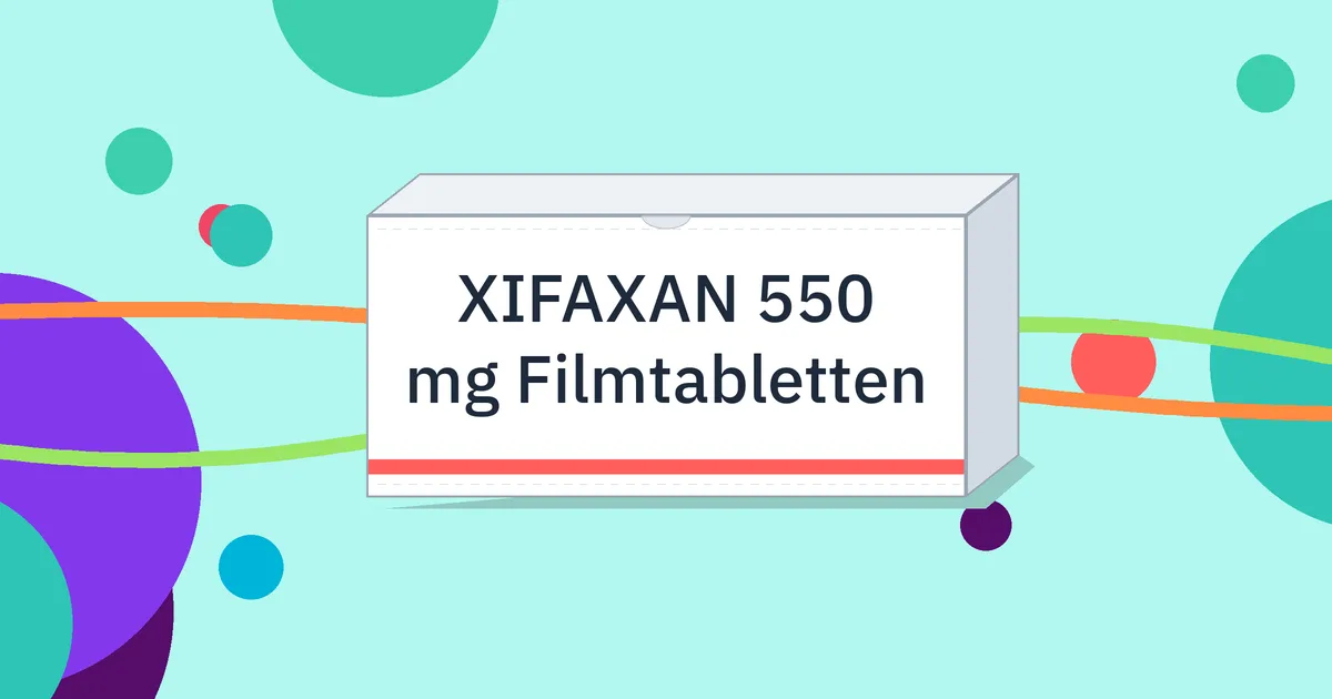 Symbolbild: Packung mit der Aufschrift XIFAXAN 550 mg Filmtabletten (PZN 20010673) – Verfügbarkeit und Bezug in Apotheken in Frankfurt am Main