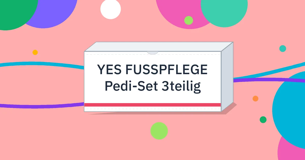 Symbolbild: Packung mit der Aufschrift YES FUSSPFLEGE Pedi-Set 3teilig (PZN 03423273) – Verfügbarkeit und Bezug in Apotheken in Frankfurt am Main