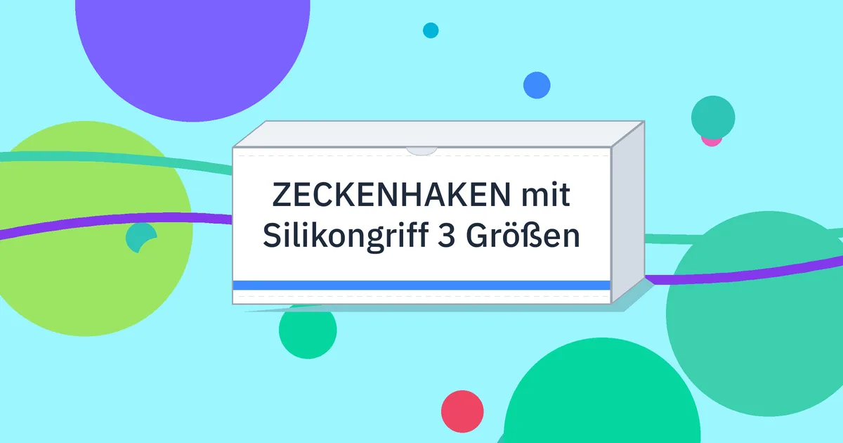 Symbolbild: Packung mit der Aufschrift ZECKENHAKEN mit Silikongriff 3 Größen (PZN 16683811) – Verfügbarkeit und Bezug in Apotheken in Frankfurt am Main